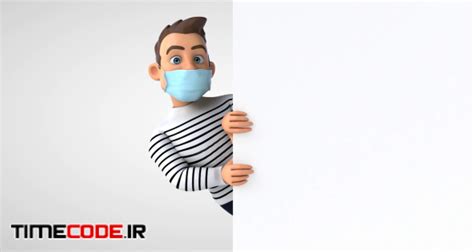 دانلود کاراکتر کارتونی همراه با ماسک Cartoon Character With A Mask تایم کد