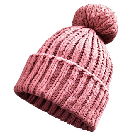 Pink Knitted Beanie Hat 48759481 Png