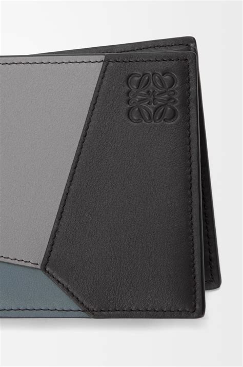 Puzzle Bifold Coin Wallet In Classic Calfskin Grey Loewe
