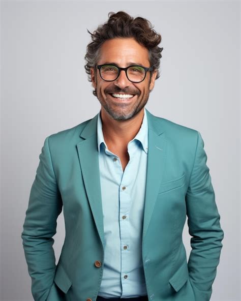 Premium Photo A Man Wearing A Green Jacket And Glasses Smiling For The Camera Ai Generated