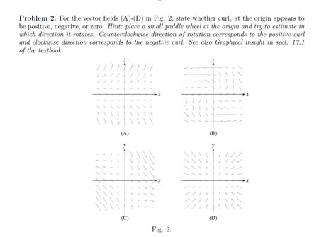 solved problem 2 for the vector fields a d in fig 2