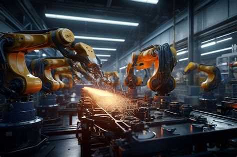 Premium Photo Advanced Robotics In Manufacturing Showcasing Generative Ai