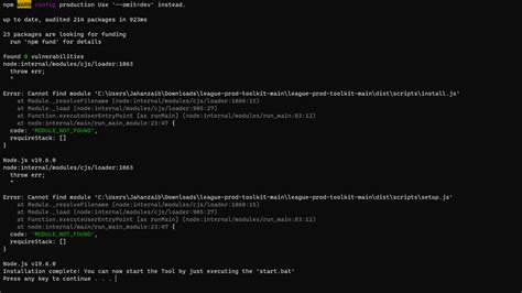 Question Install Fails With Missing Modules Issue RCVolus League Prod Toolkit GitHub