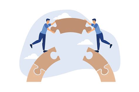 비즈니스 팀워크와 파트너십은 팀의 성공을 달성하는 데 도움이 되며 비즈니스 문제 비즈니스 연결 개념 비즈니스 팀 빌딩을 연결하는