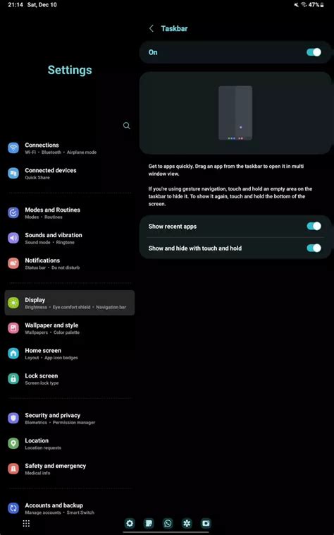 Swipe Navigation Animation Missing Without Taskbar In One Ui 5 Roneui