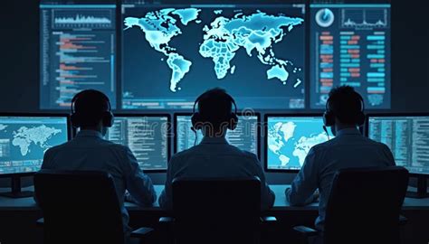 Cybersecurity Experts Conduct Incident Response Drills In Data Center Specialists Analyze Data