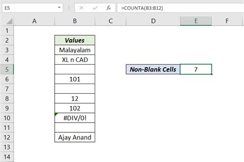COUNTA Function XL N CAD