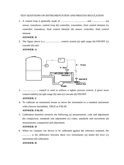 Instrumentation And Process Regulation Test Questions Pdf