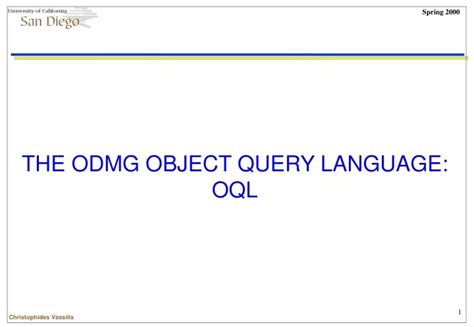 ppt the odmg object query language oql powerpoint presentation free download id 9725634