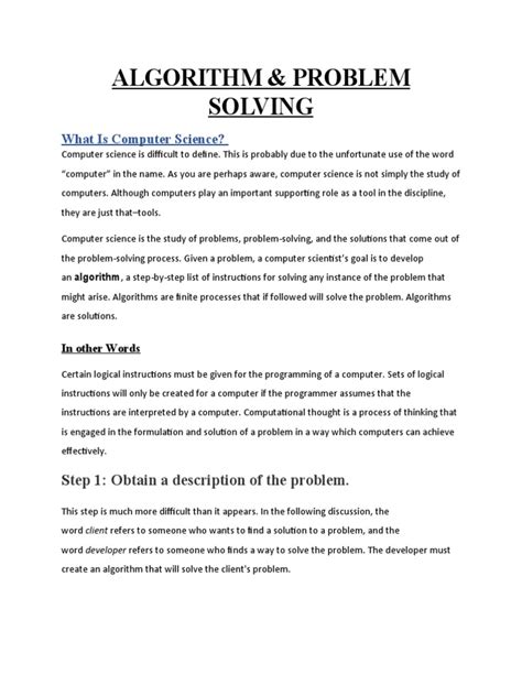 Alogorithm And Prolem Solving Pdf Area Algorithms