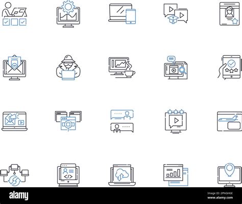 Notebook Line Icons Collection Paper Pen Writing Jotting Noting Scribbling Memo Vector