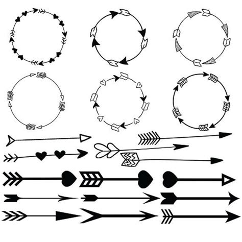 Arrow Svg Clipart Circle Arrow Vector Heart Arrow Digital Download Svg Png Dxf Eps Etsy