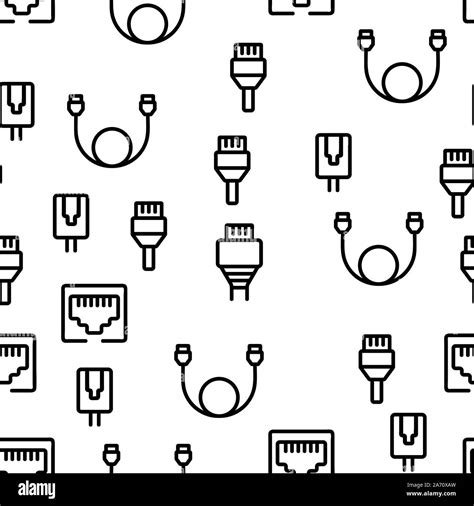 Ethernet Vector Seamless Pattern Stock Vector Image Art Alamy