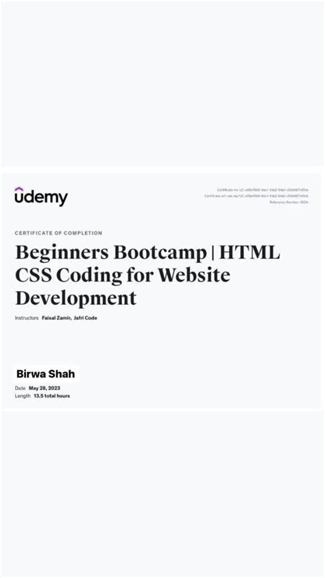 I Have Successfully Completed Beginners Bootcamp In Html Css And C