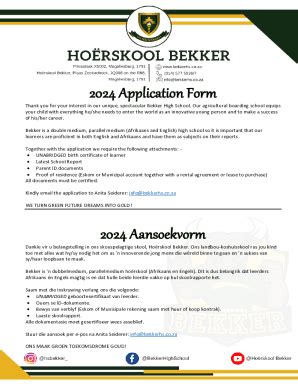 Fillable Online Application Form Aansoekvorm Fax Email Print Pdffiller