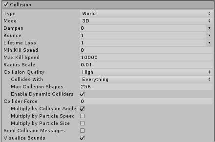 Unity Manual Collision Module