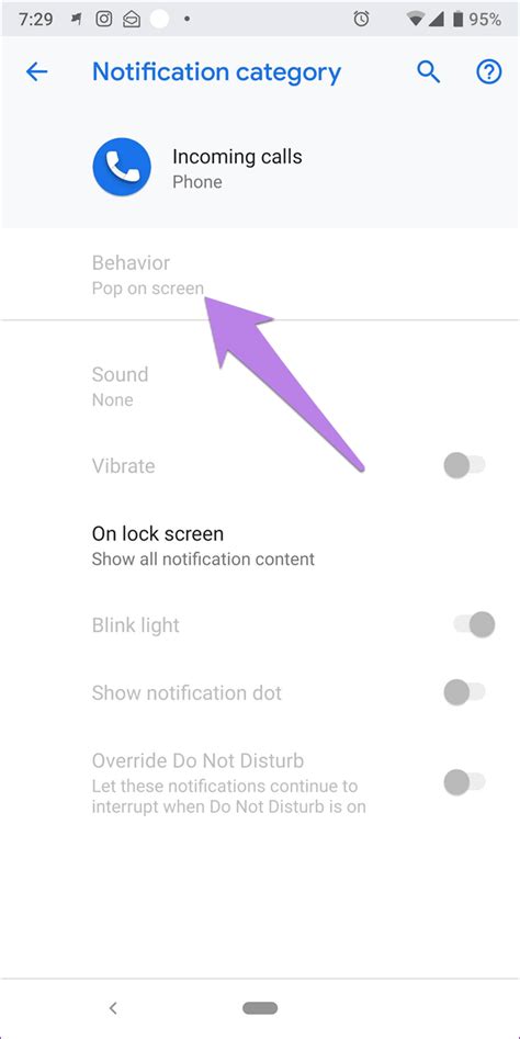 how to fix incoming call not showing on screen android