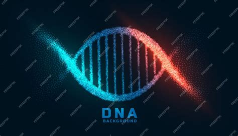입자 배경으로 만든 디지털 Dna 디자인 무료 벡터