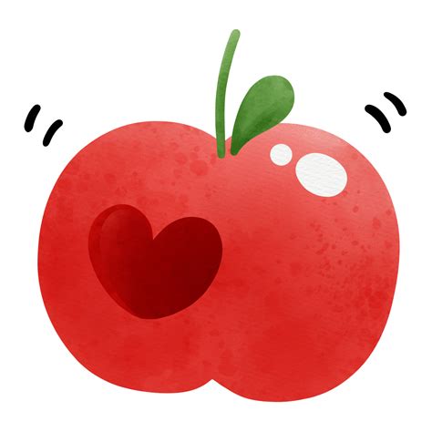 Cute Apple Watercolor 26477012 Png