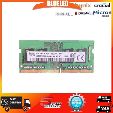 24 HOURS SHIP SK Hynix 4GB 1RX16 DDR4 3200 PC4 3200MHz 260pin Laptop SODIMM Memory RAM 1 2V