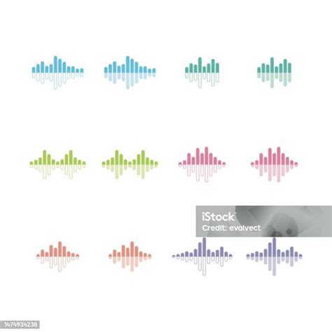 음악 음파 아이콘 소음 녹음 장비 웨이브 패턴 음성 인식 기호 기호 벡터 그림 Speech Recognition에 대한 스톡