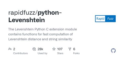 GitHub Rapidfuzz Python Levenshtein The Levenshtein Python C
