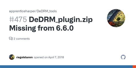 Dedrmpluginzip Missing From 660 · Issue 475 · Apprenticeharper