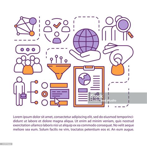 사회 연구 기사 페이지 벡터 템플릿입니다 사회학 인구 분석 홍보 브로셔 잡지 선형 아이콘소책자 요소 인쇄 디자인 텍스트가 있는