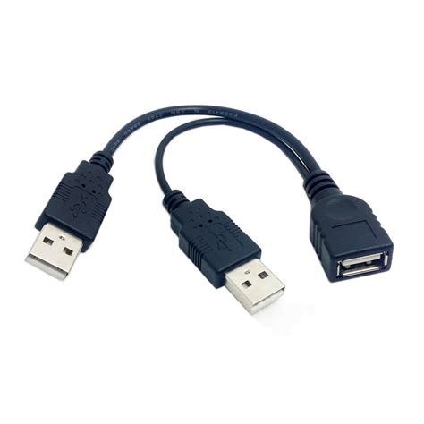 Cy USB Female A To Dual A Male Extra Power Data Y Cable For Hard Disk Amazon In