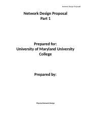 Network Design Proposal Part 1 Network Design Proposal1 Network Design Proposal Part 1