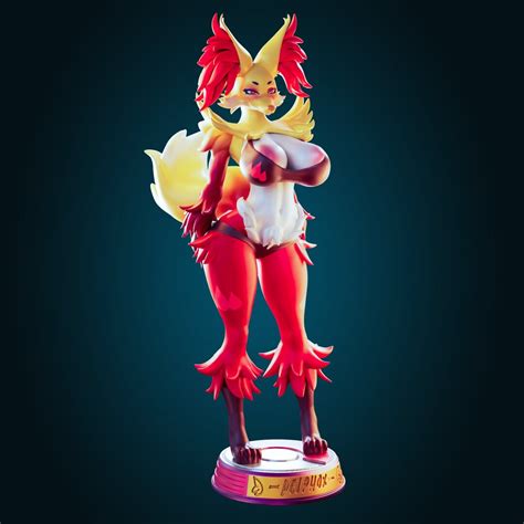 Delphox Fan Art 3d Printed Resin Model Garage Kit Un Painted Officer Rhu Etsy
