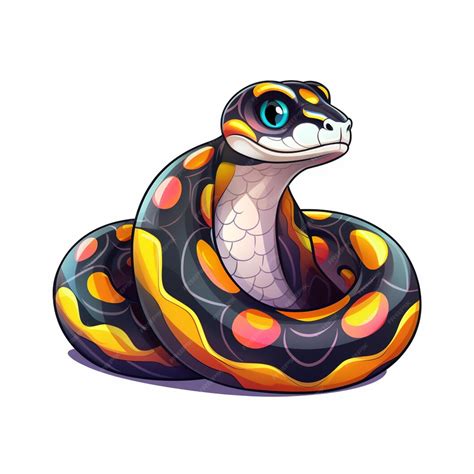 Premium Ai Image Sunset Ball Python Illustration Cute Angel Cute Coloring Book Kawaii Line Art