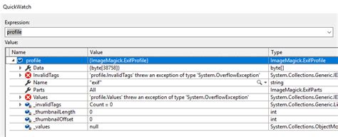 system overflowexception accessing profile from specific · issue 505 · dlemstra magick