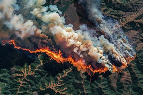 Detecting Wildfires With Satellite Remote Sensing Generative Ai Premium Ai Generated Image