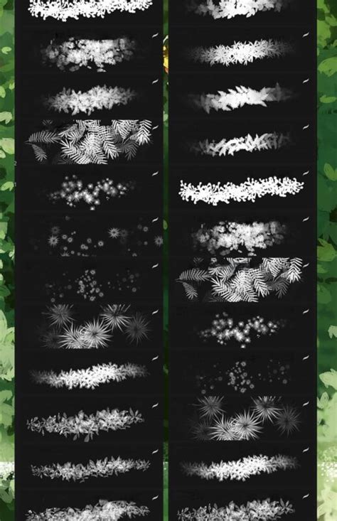 Tree Leaves Procreate Brush Flower Grass Leaves Floating Down Vine Miyazaki Bush Forest Hand