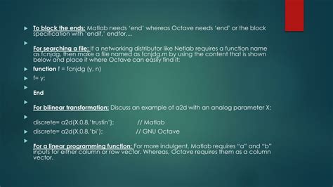 Ppt What Is The Difference Between Matlab And Octave Powerpoint Presentation Id9788358