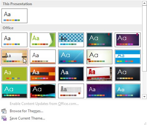PowerPoint Applying Themes