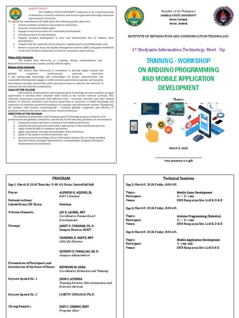 Training Workshop On Arduino Programming And Mobile Application Development Pdf