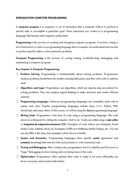 02 Csc 202 Introduction To Java Pdf Java Programming Language Java Virtual Machine