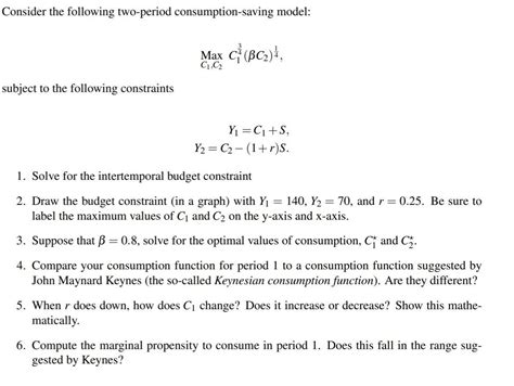 solved consider the following two period consumption saving