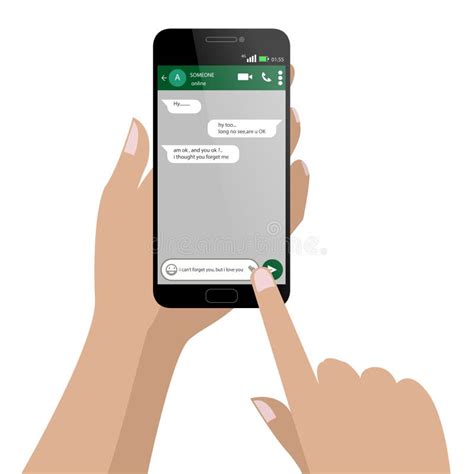 Messenger Window Chating And Messaging Social Network Smartphone Stock