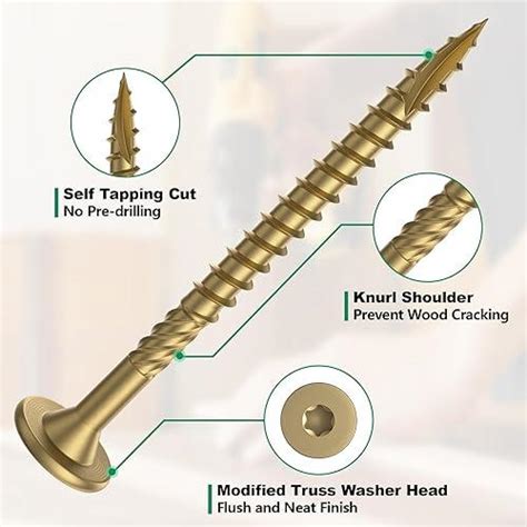 Fmhotu 4 12 Inch Heavy Duty Outdoor Deck Screws 50pcs Star Drive