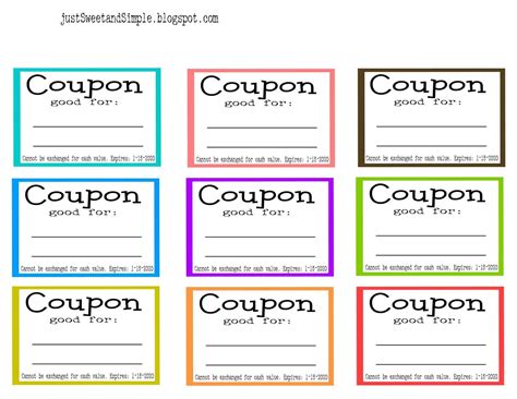 Free Printable Redeemable Coupon Template Maria B Wilson