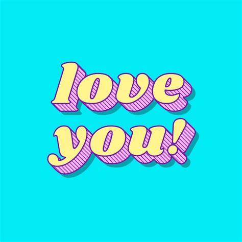 Funky Estilo 3d Te Amo Vector De Ilustración De Tipografía Vector Gratis