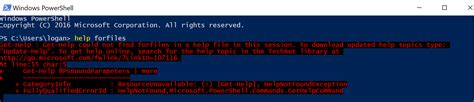 Powershell Helpnotfoundexception Could Not Find Forfiles In A Help File In This Session Stack
