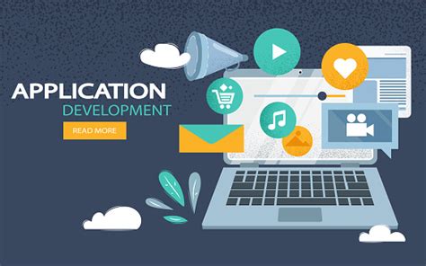 모바일 응용 프로그램 및 모바일 앱 개발 개념 프로젝트 개발 및 비즈니스 아이디어 플랫 벡터 그림입니다 0명에 대한 스톡 벡터