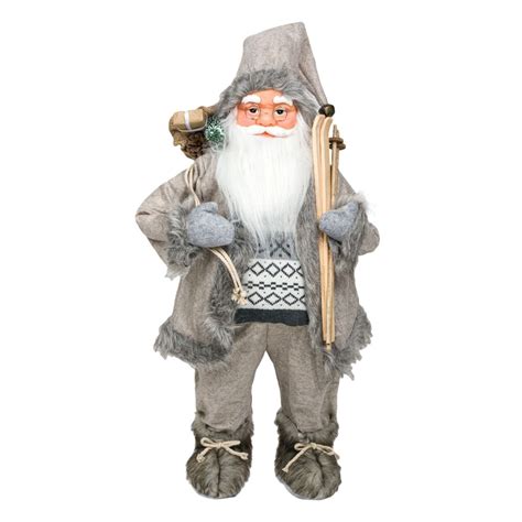 Фигура на Дядо Коледа със ски 80 см Emag Bg