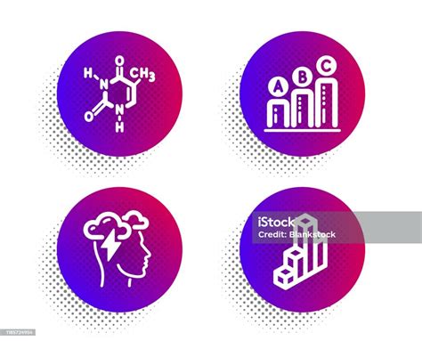 화학 식 그래프 차트 및 마음 챙김 스트레스 아이콘 세트 3d 차트 기호입니다 벡터 건강관리와 의술에 대한 스톡 벡터 아트 및 기타 이미지 건강관리와 의술 과학