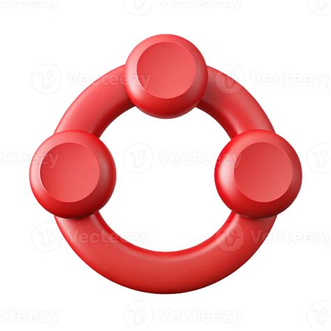 Picturesque Timeless Minimal Design Three Connected Circles Flat Red Crisp Edges With