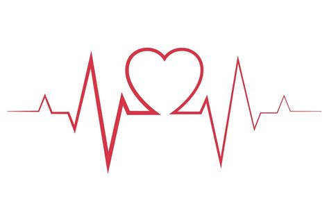 Hand Drawn Ecg Line Heartbeat Middle Heart 18881922 Vector Art At Vecteezy